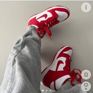 Nike | Shoes | Red Nike High Panda Dunks Brandymelville Downtowngirl ...